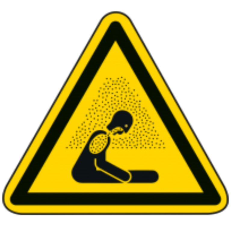 Warnzeichen ISO 7010 mit Symbol Warnung vor Erstickungsgefahr