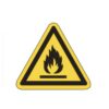 Warnschild als Symbol Warnung vor feuergefährlichen Stoffen nach ISO 7010